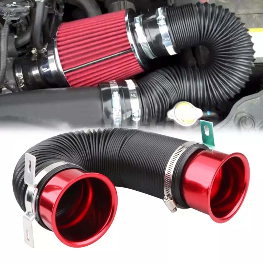 Intake Pipe 76mm / 3 Inch Cold Air Hose - Aluminum & PVC, Includes ...